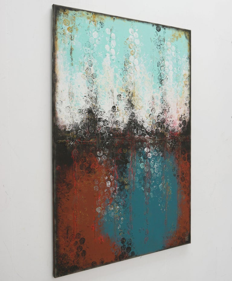 Ronald Hunter - Boiling Bubbles Warm Red, Painting, Acrylic on Canvas ...