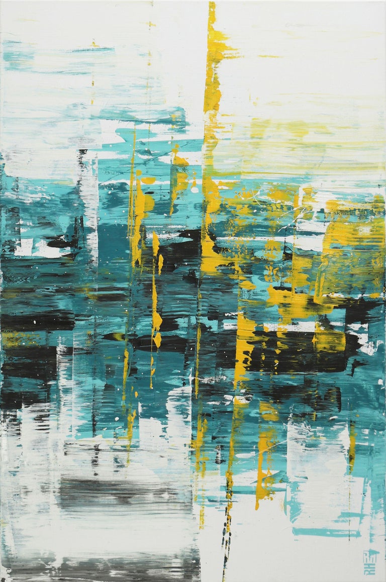 Ronald Hunter - Static White, Painting, Acrylic on Canvas For Sale at ...