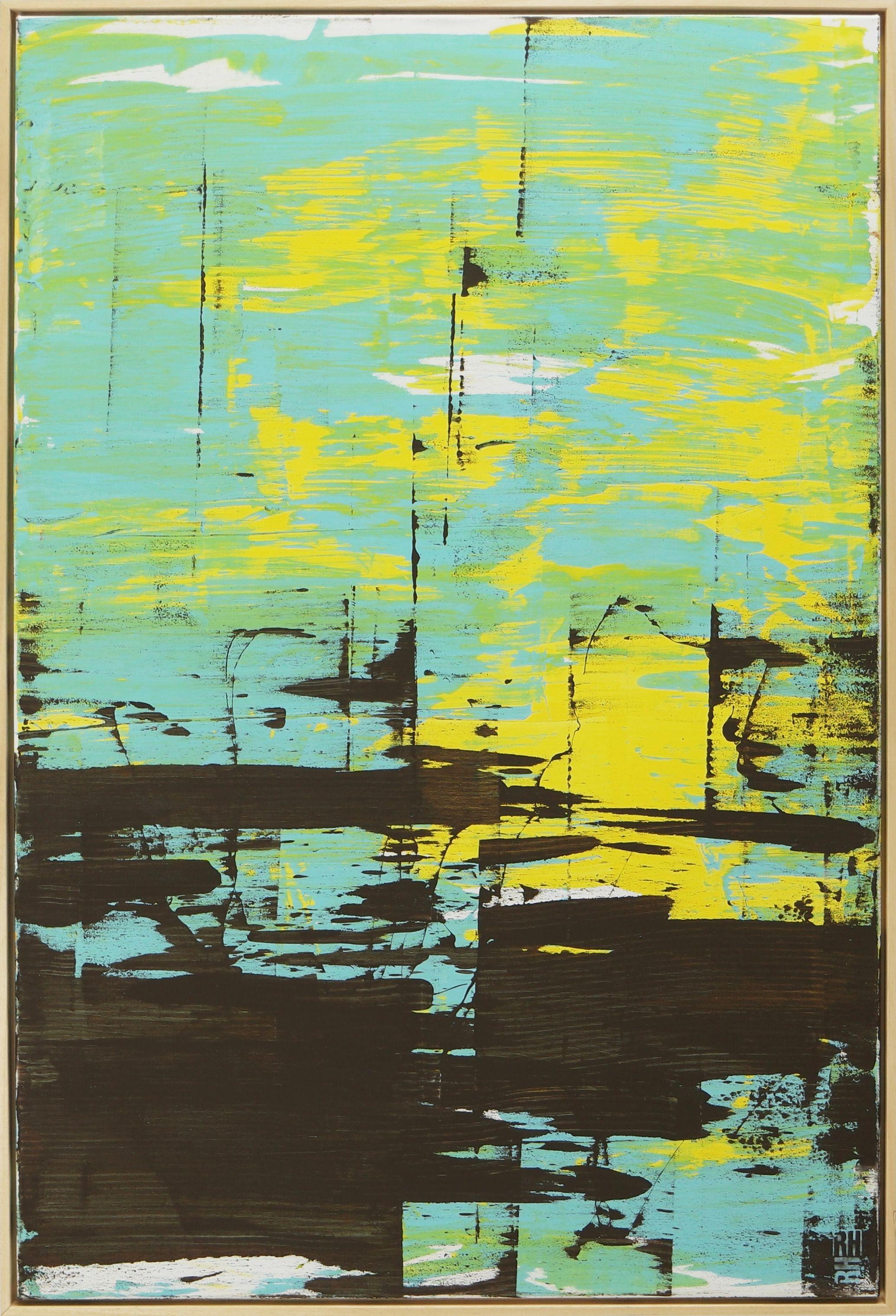 Ronald Hunter - Yellow Textured XL, Painting, Acrylic on Canvas For ...
