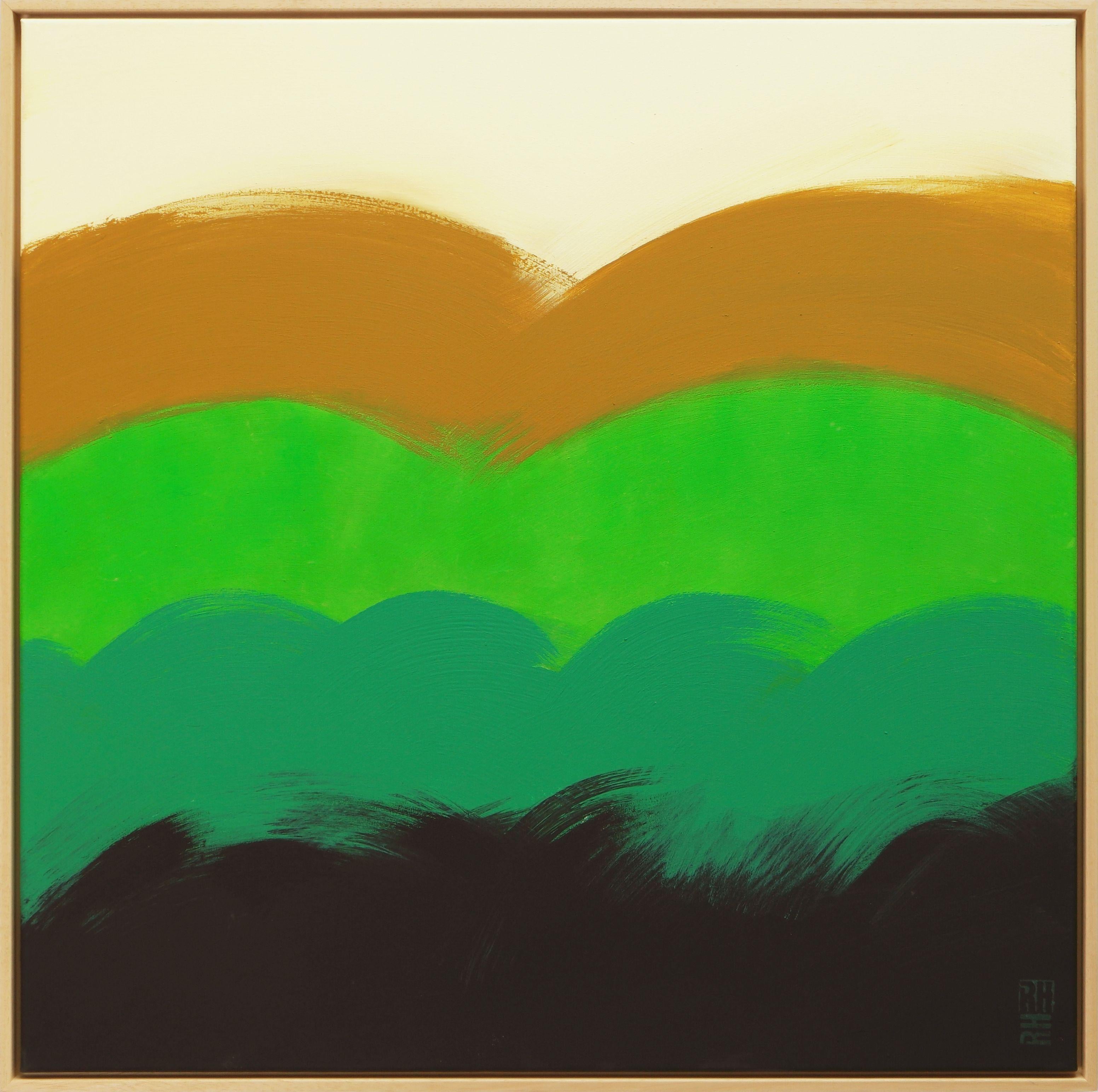 Ronald Hunter - The Wave in Green Incl. Frame, Painting, Acrylic on ...