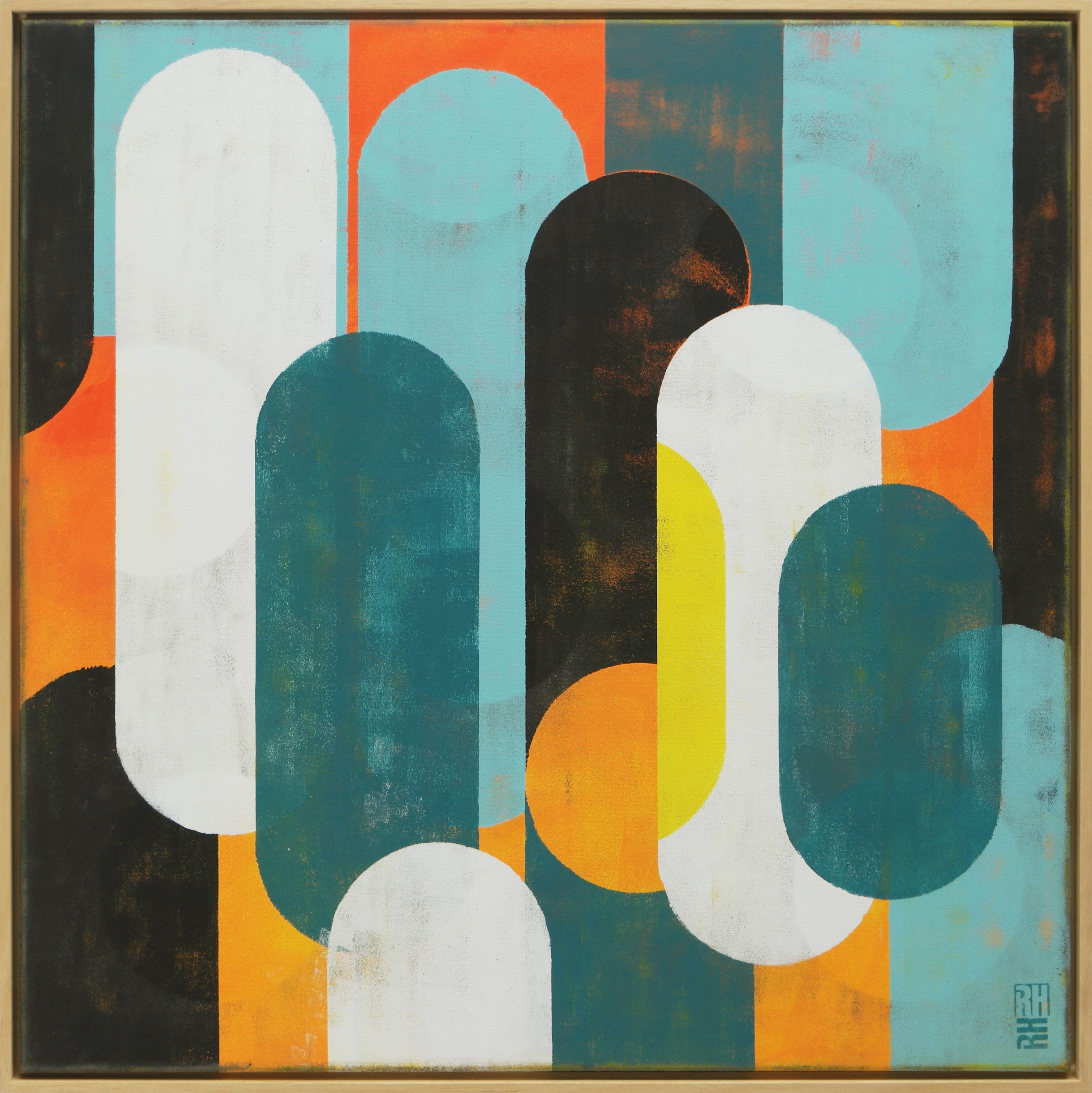 Ronald Hunter - Red Black Bubbles, Painting, Acrylic on Canvas For Sale ...