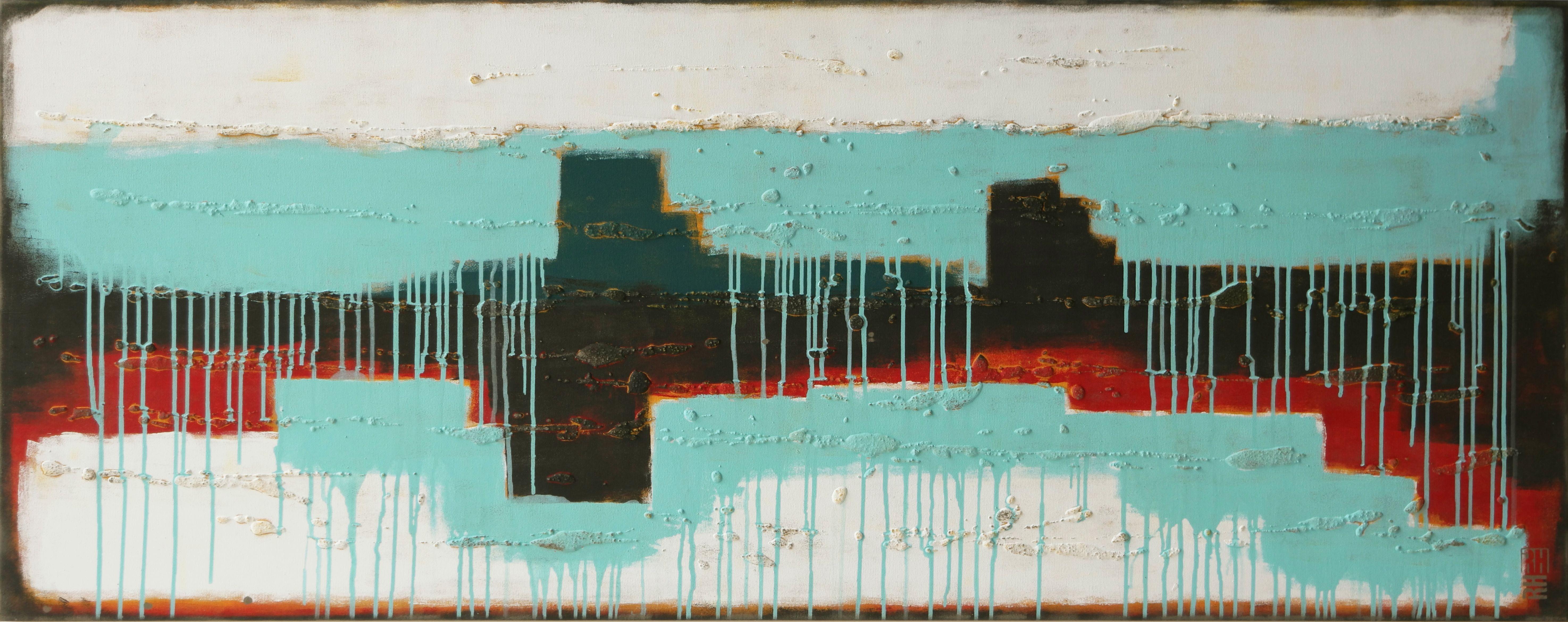 Ronald Hunter - Red Black Bubbles, Painting, Acrylic on Canvas For Sale ...