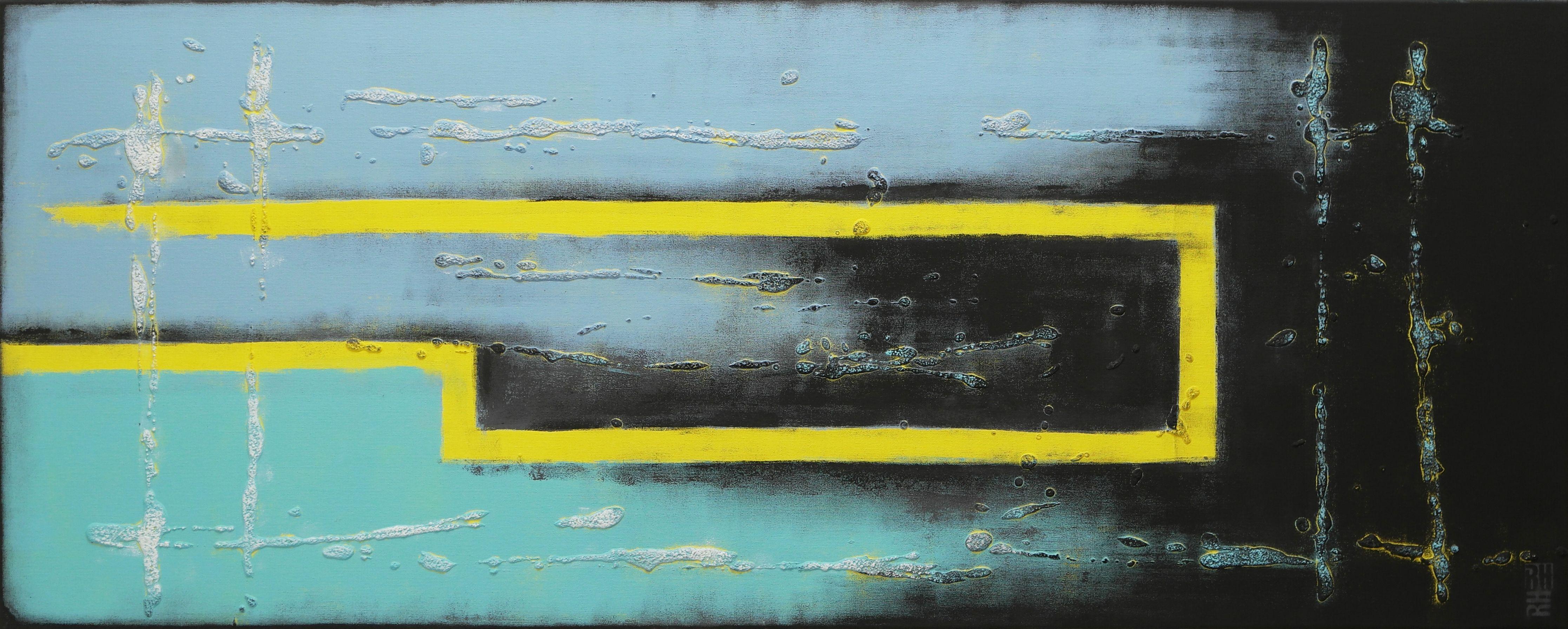 Ronald Hunter - Yellow City Square, Painting, Acrylic on Canvas For ...