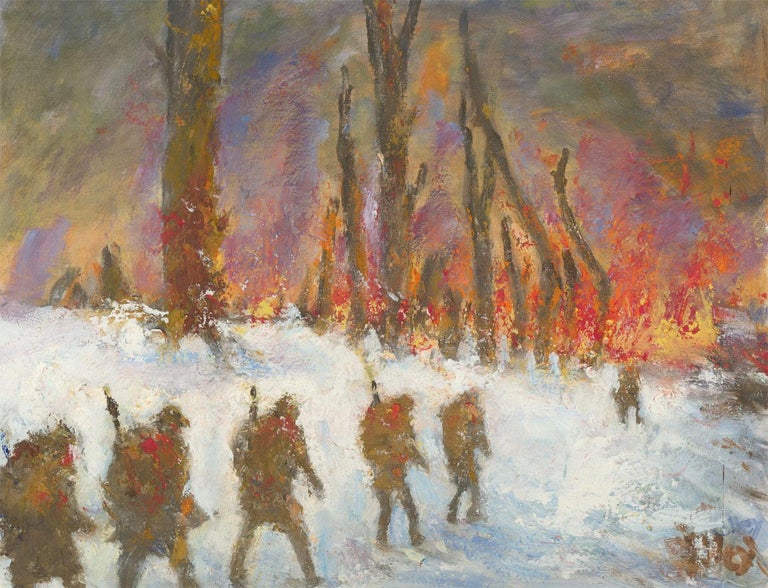 Ronald Olley - Ronald Olley (b.1923) - c. 2000 Oil, Soldiers on the ...