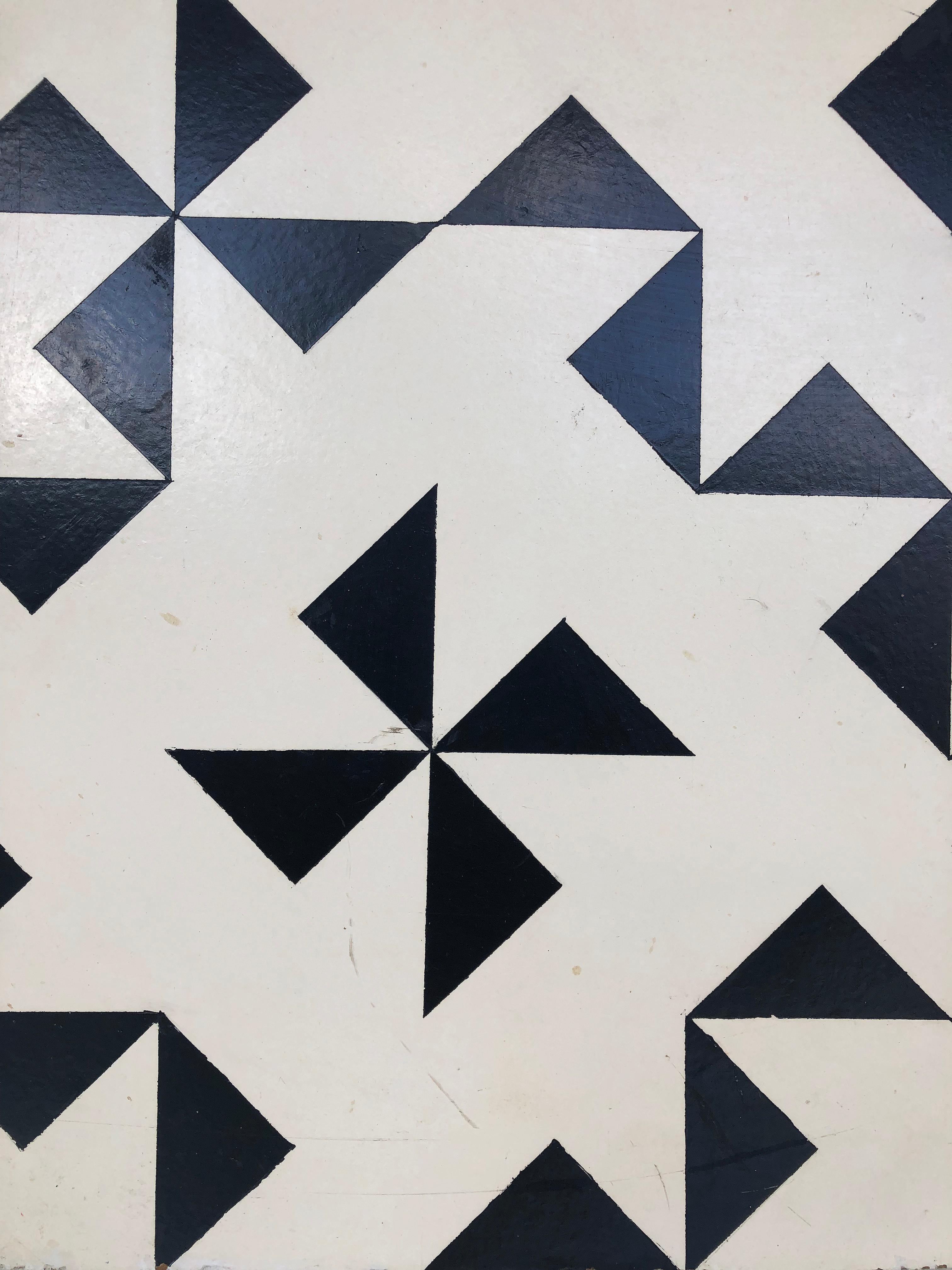 Ronald R. Brown Geometric Abstract Optical Art Painting, Signed 1990 ...