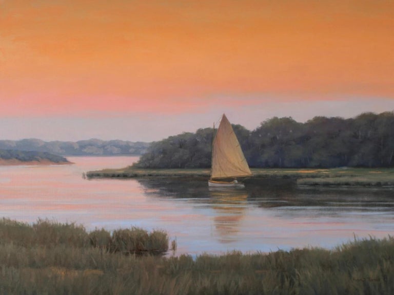 Ronald Tinney - 'Hushed', Cape Cod Modern Impressionist Marine Oil ...