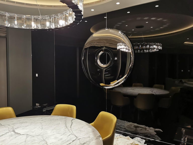 Rondo 150 Polished Stainless Steel Wall Mirror by Zieta For Sale at 1stDibs