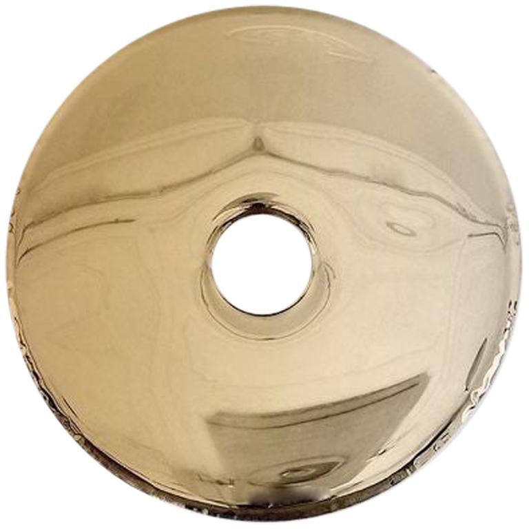 Rondo 75 Polished Flamed Gold Color Stainless Steel Wall Mirror by ...