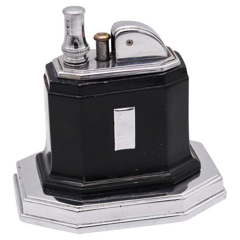 Ronson 1940 Art Deco Machine Age Geometric Table Touch Tip Octette ...