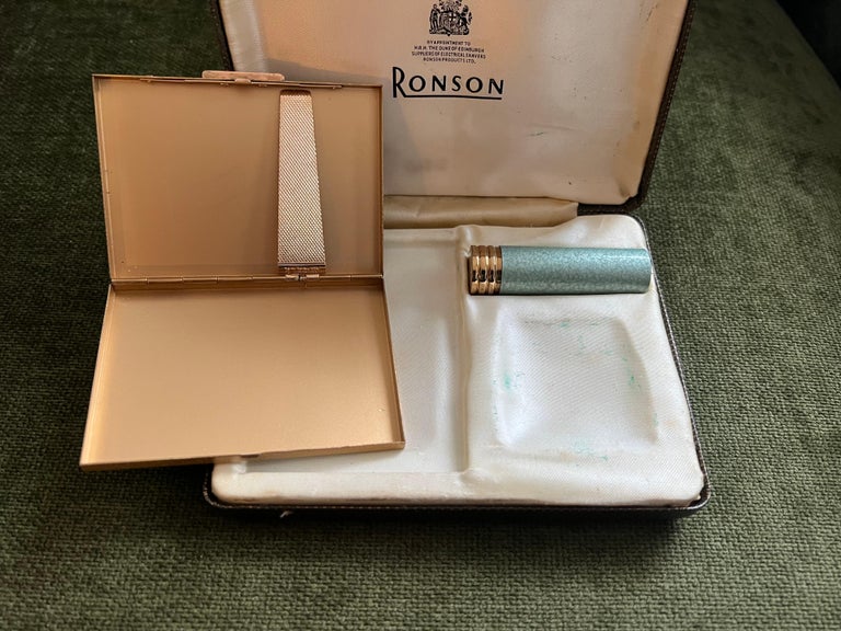 Ronson Enameled Cigarette Case and Lipstick Set, Circa 1960s For Sale ...