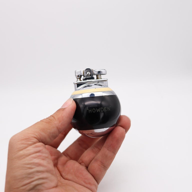 Ronson England 1929 Art Deco Black and Creme Lacquer Rondelight Table ...