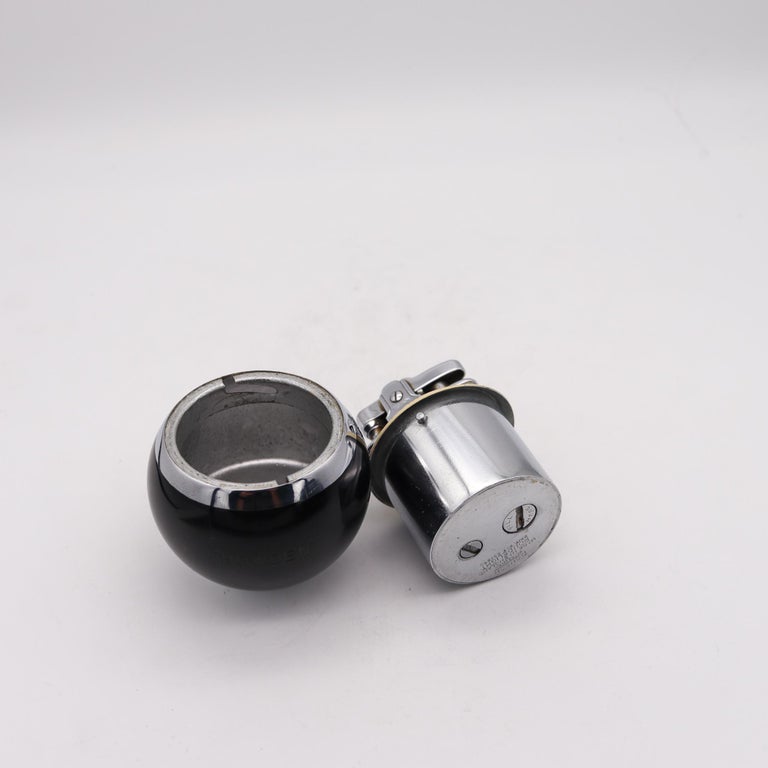 Ronson England 1929 Art Deco Black and Creme Lacquer Rondelight Table ...