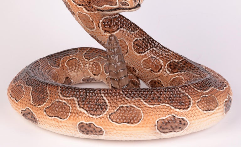 Ronzan Italian Mid-Century Large Ceramic Pottery Rattle Snake For Sale ...