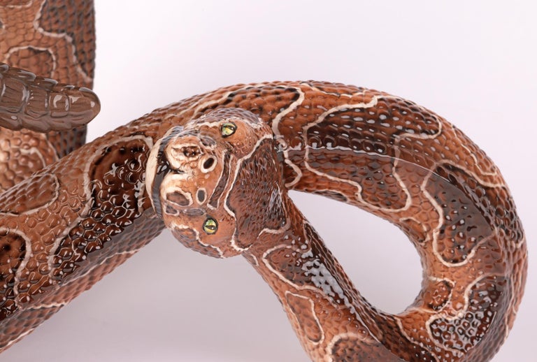 Ronzan Italian Mid-Century Large Ceramic Pottery Rattle Snake For Sale ...