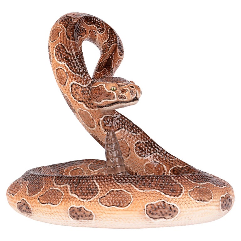 Ronzan Italian Mid-Century Large Ceramic Pottery Rattle Snake For Sale ...