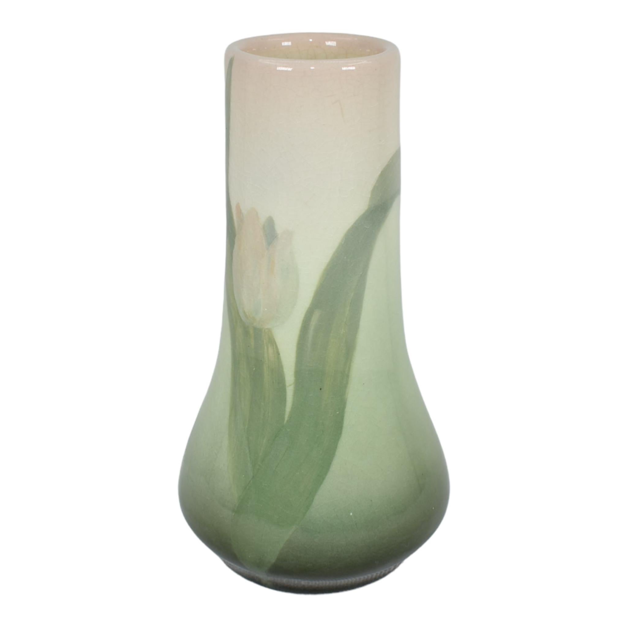 Rookwood 1908 Vintage Art Pottery Iris Glaze Pink Tulip Vase 1278F ...