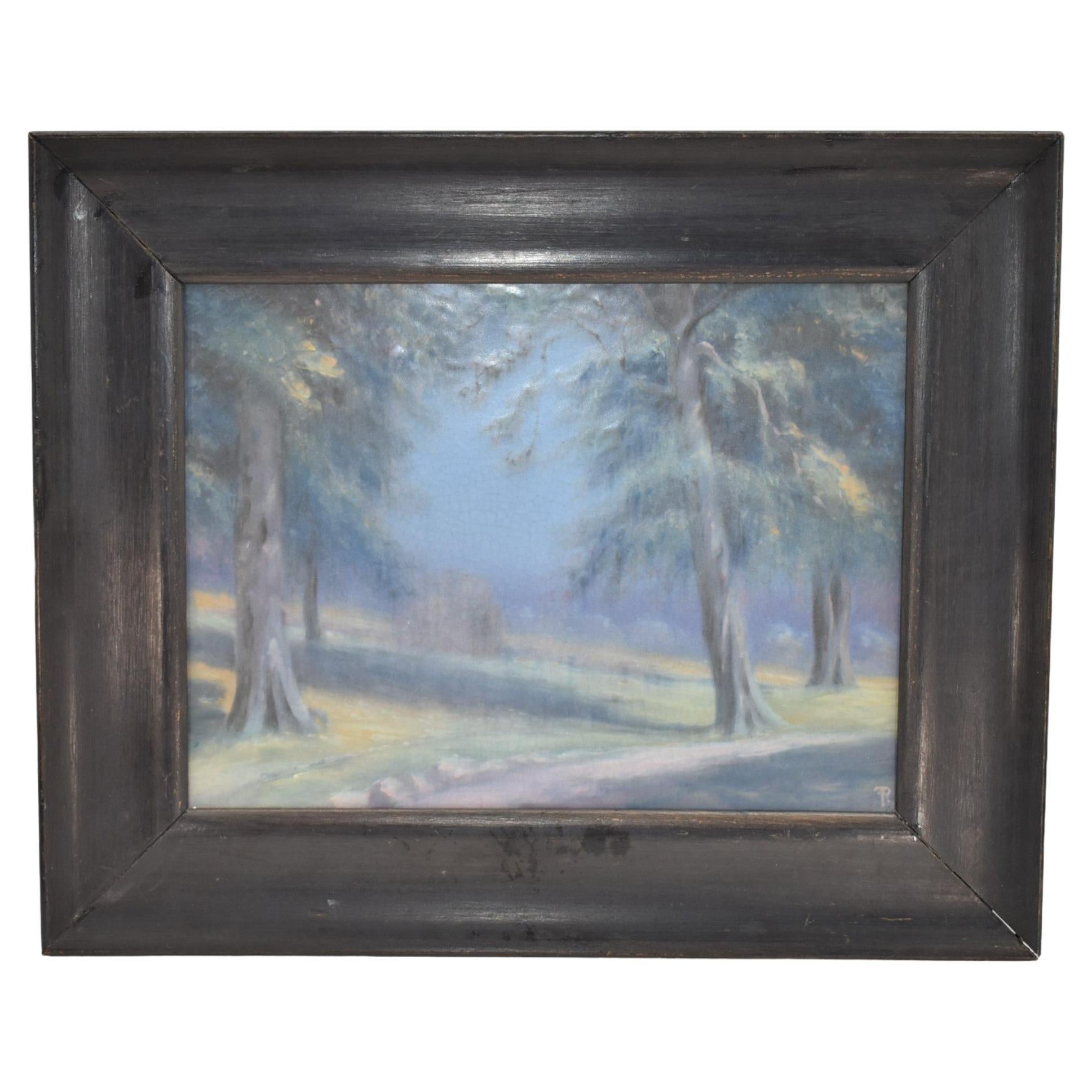 Rookwood 1910s Vintage Pottery Tree By A Road Ceramic Framed Plaque ...