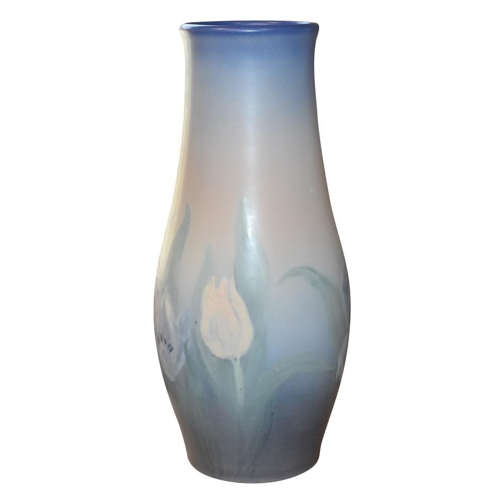Rookwood 1929 Vintage Art Pottery Vellum Tulip Blue Ceramic Vase 838A ...