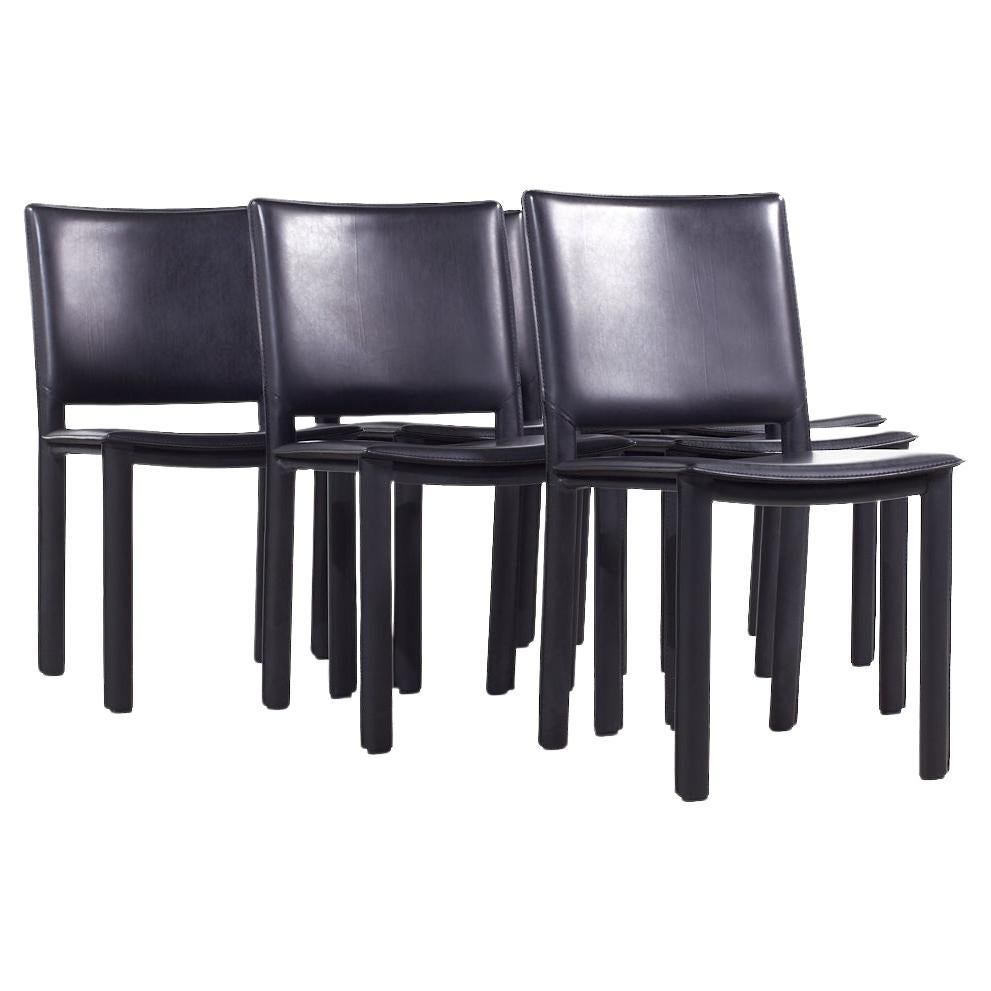 Room and Board Madrid Contemporary Leather Wrapped Dining Chairs - Set ...