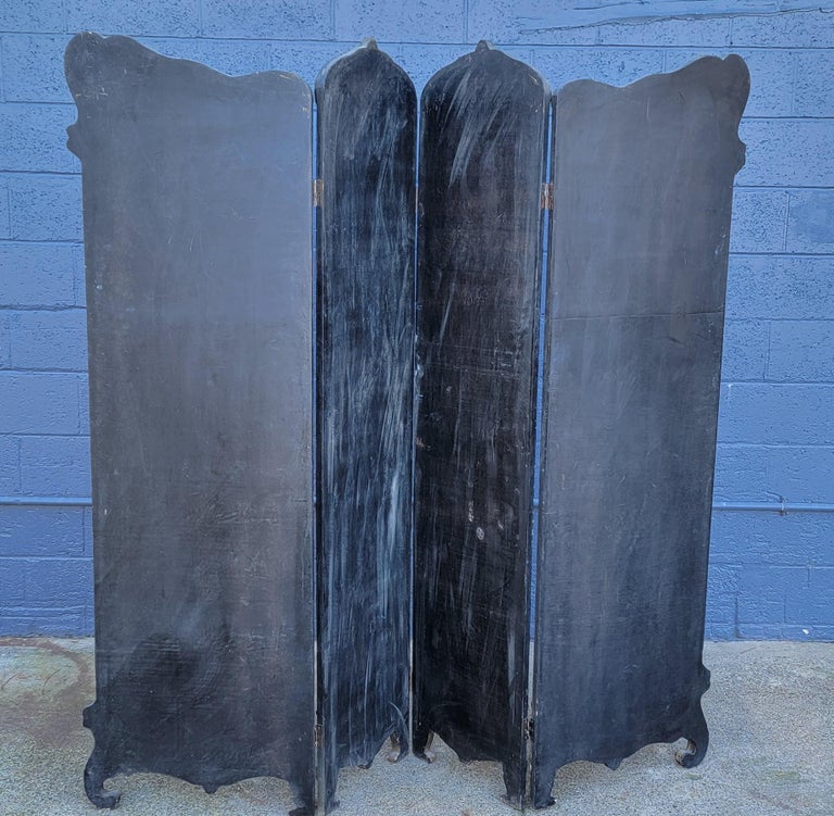 Room Divider Hand Painted 4 Panel Screen at 1stDibs | hand painted room ...