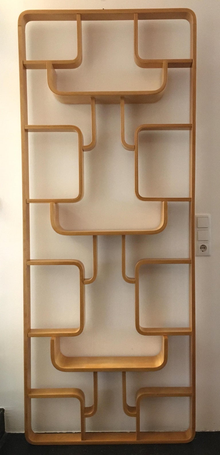 Room Divider Wall Unit by Ludvik Volak for Holesov, Maple Veneer, 1960 ...