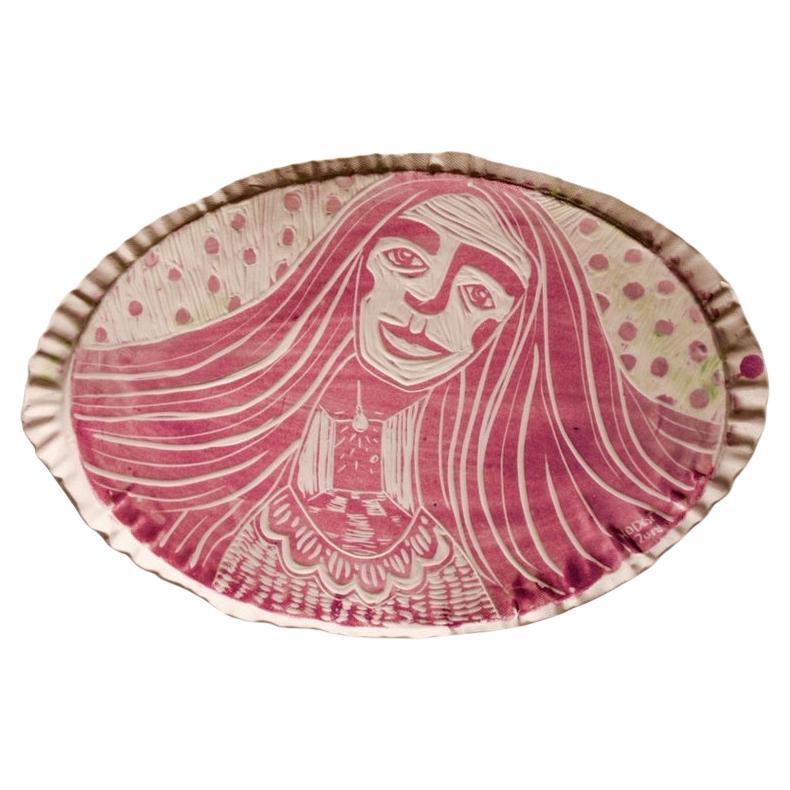 Reach Out, Portrait, Carved Porcelain Wall Sculpture For Sale at 1stDibs