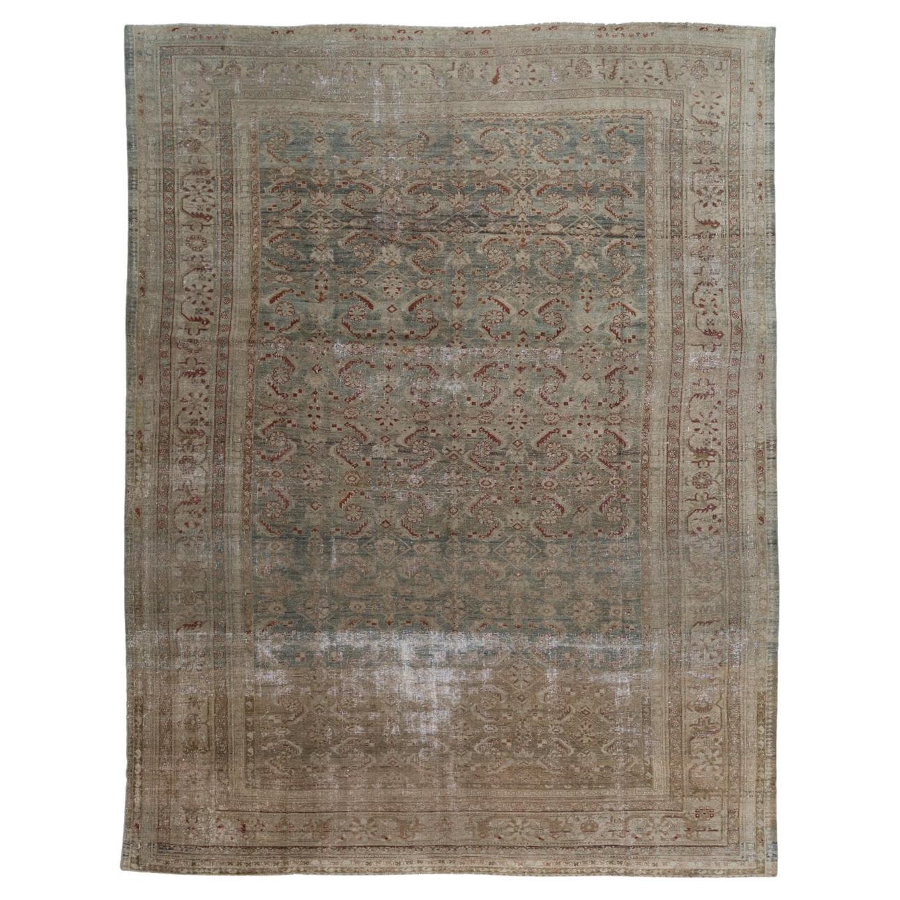 Tribal Persian Mahal Rug, Distressed, Herati Pattern at 1stDibs