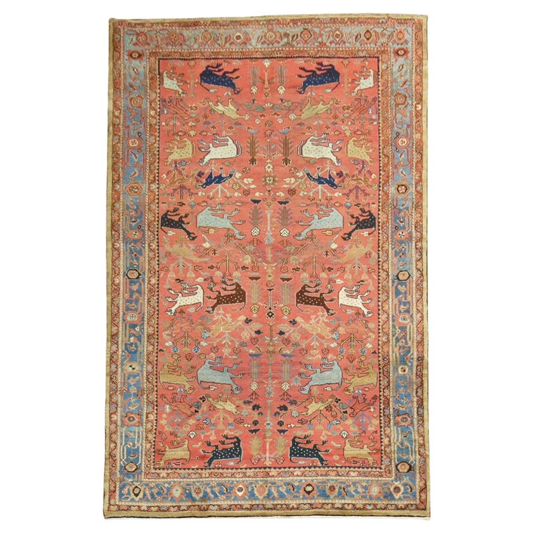 Room Size Persian Animal Pictorial Rug at 1stDibs