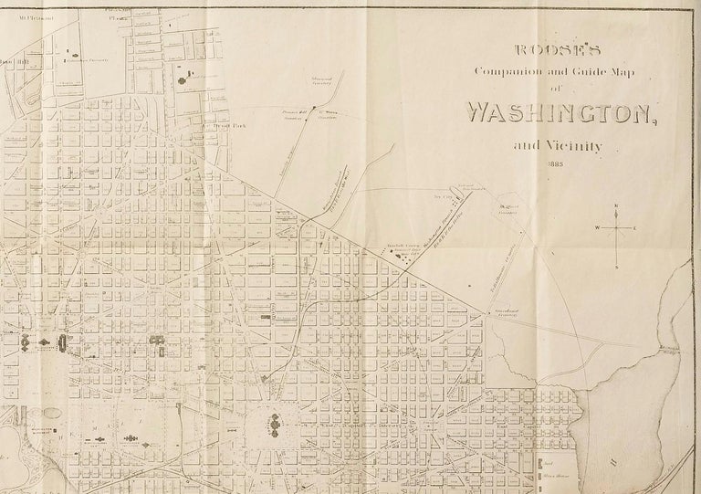 Antique Map of Washington DC, Roose's Companion and Guide Map, 1885 at ...