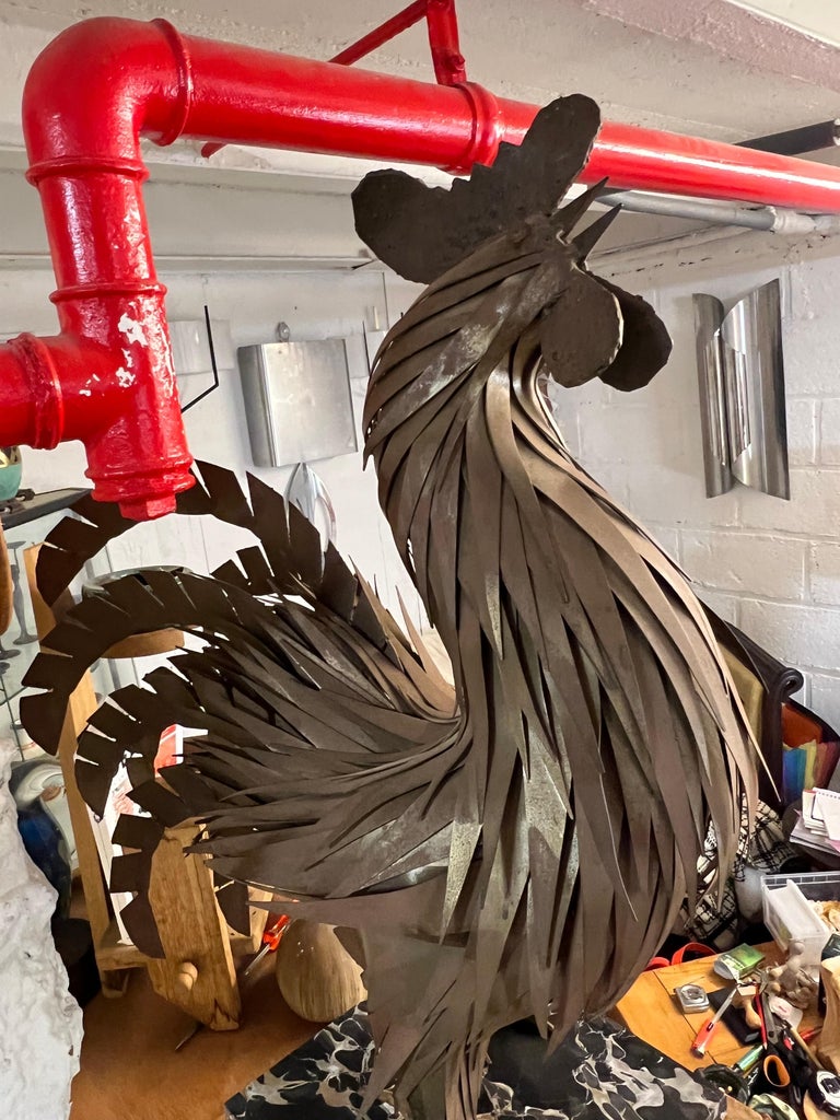 Rooster, Sculpture in Iron For Sale at 1stDibs