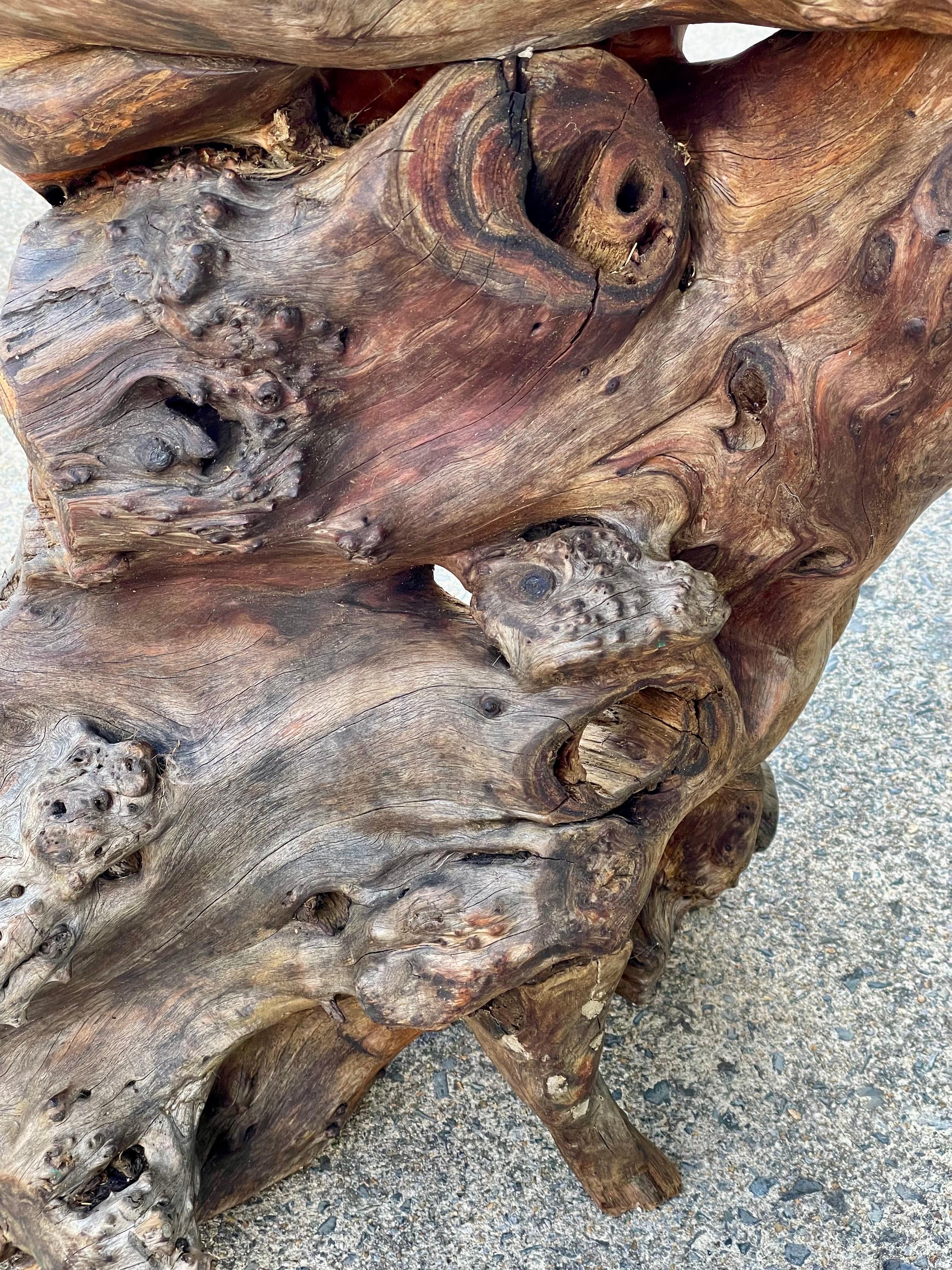 Root Wood Burlwood Stand Artist Made Free Form Adirondack Organic Side ...