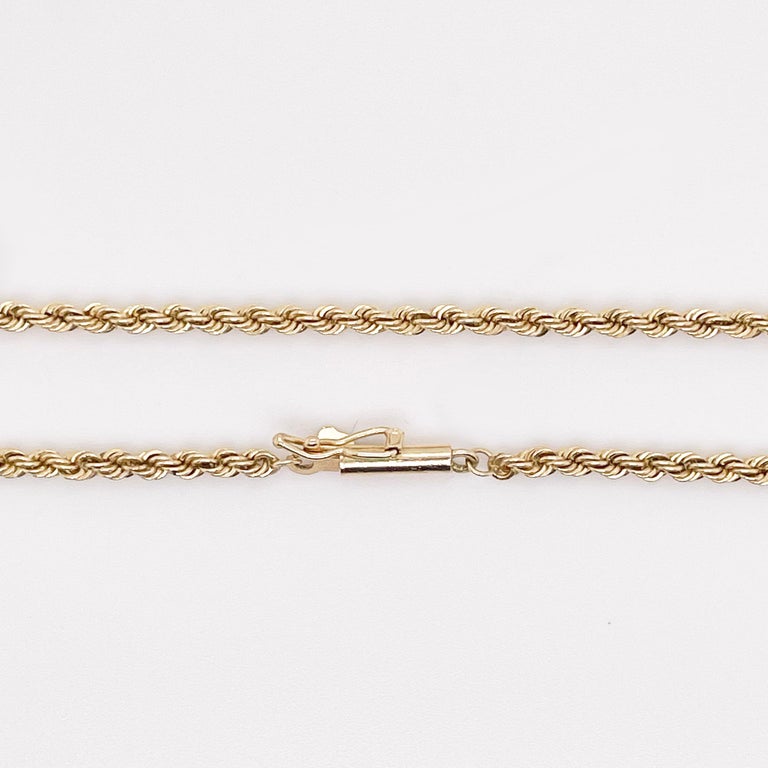 Rope Chain Bracelet, Yellow Gold, Barrel Clasp, 7 Inches, 3.2 Grams at ...