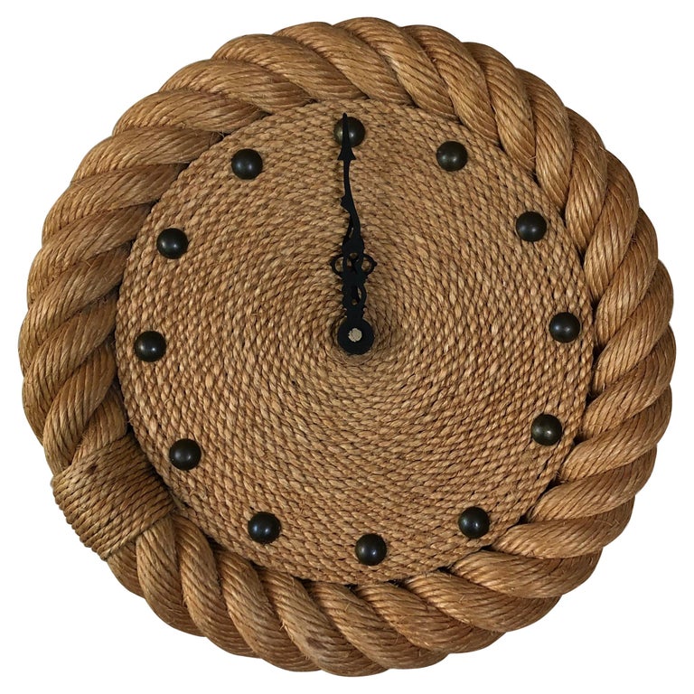 Rope Clock Audoux Minet, circa 1960 at 1stDibs | clock on a rope, minet ...