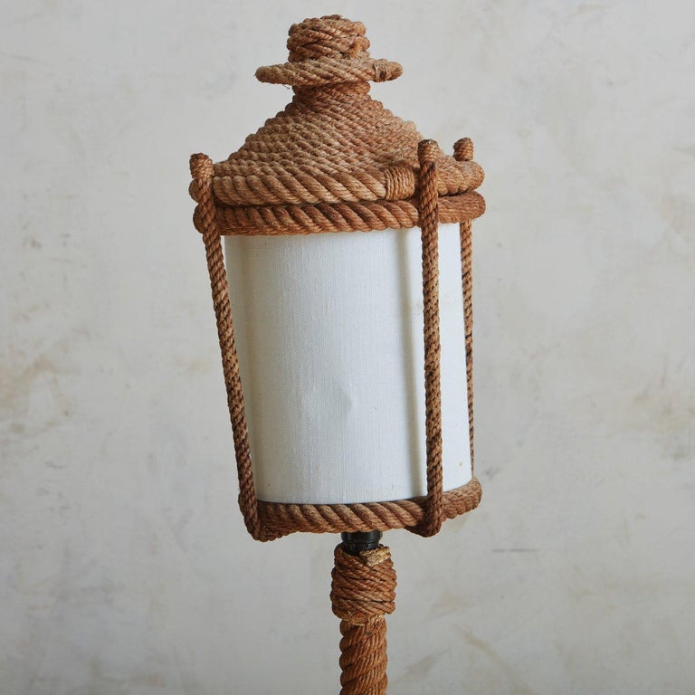 Rope Floor Lamp Attributed to Audoux and Minet, France, 1950s at 1stDibs