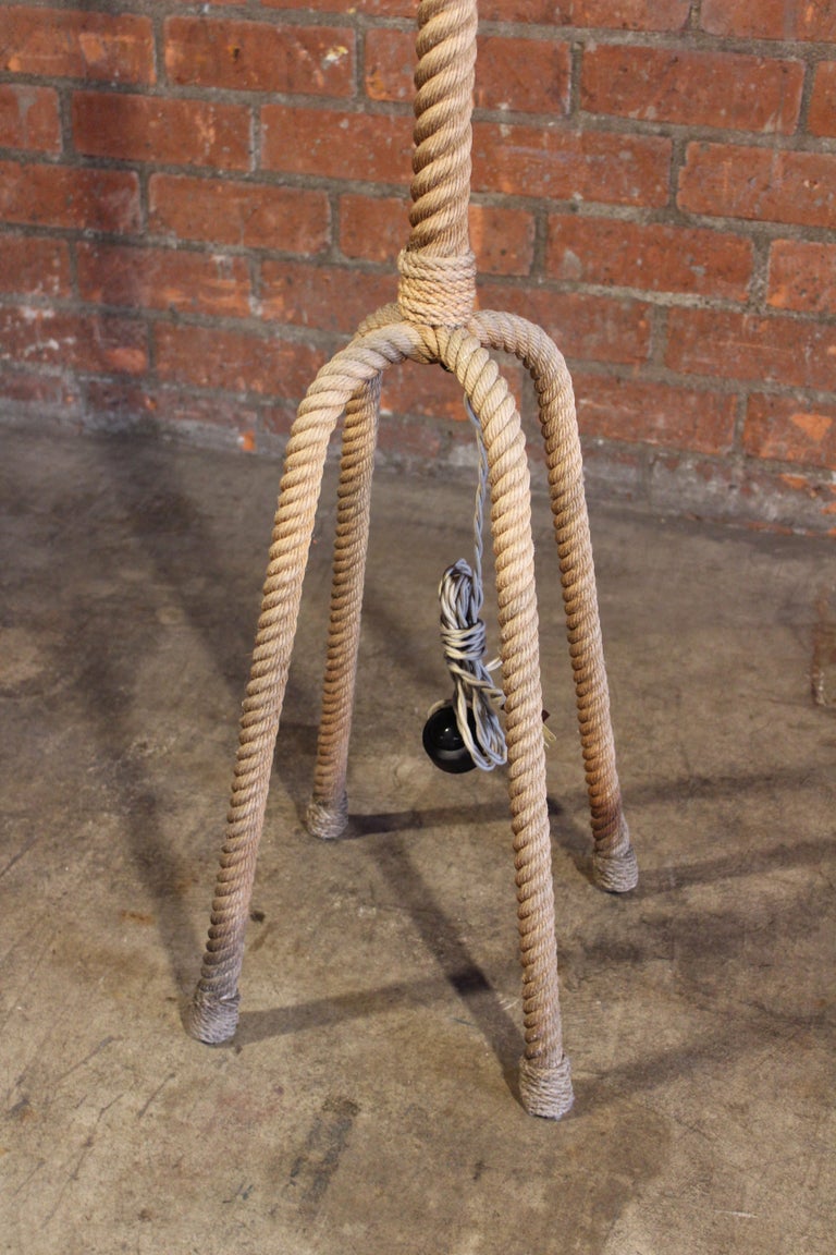 Rope Floor Lamp by Audoux Minet, France, 1950s For Sale at 1stDibs