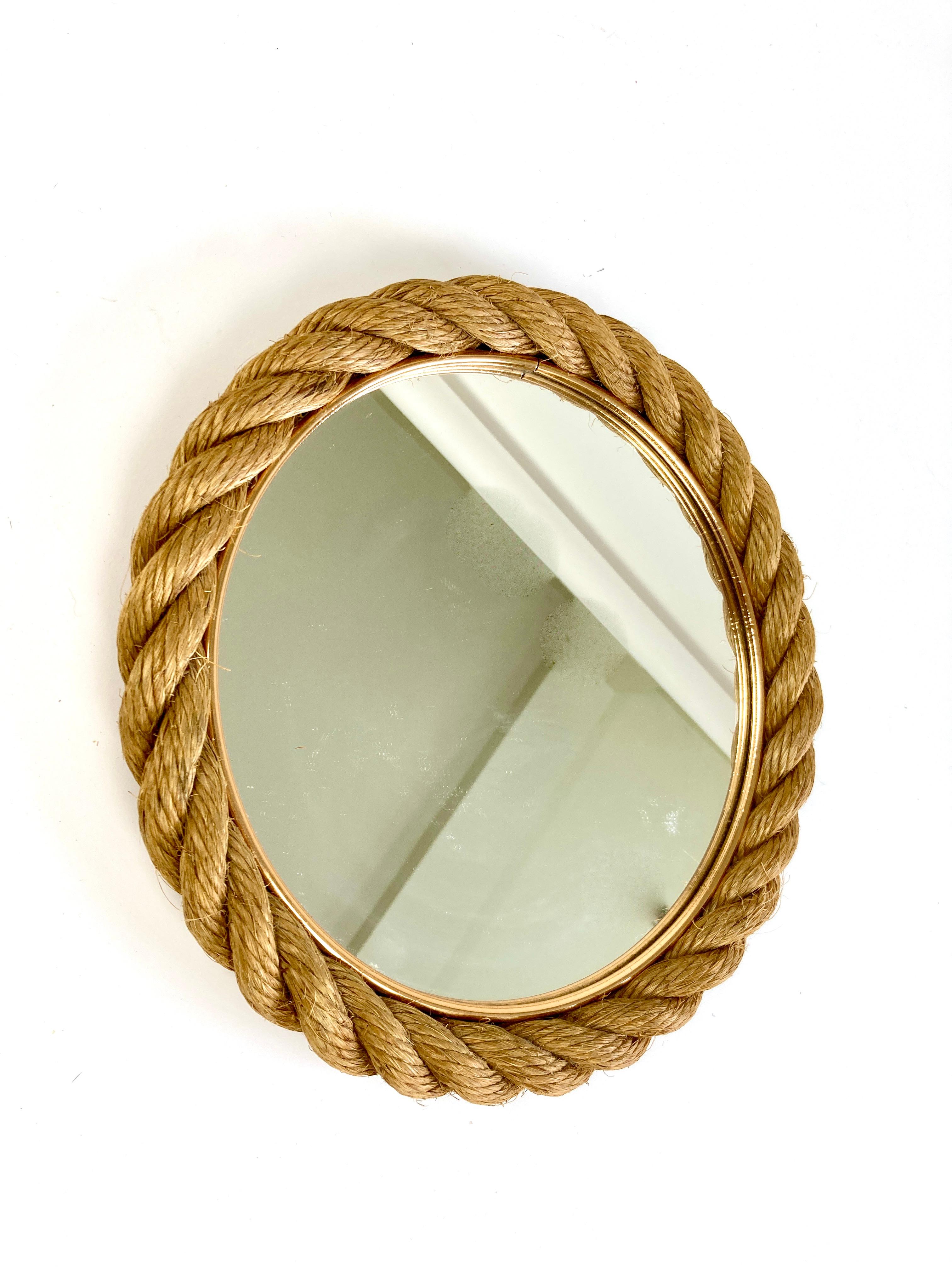 Rope Frame Mirror, Audoux and Minet, France, 1950-1960 For Sale at 1stDibs