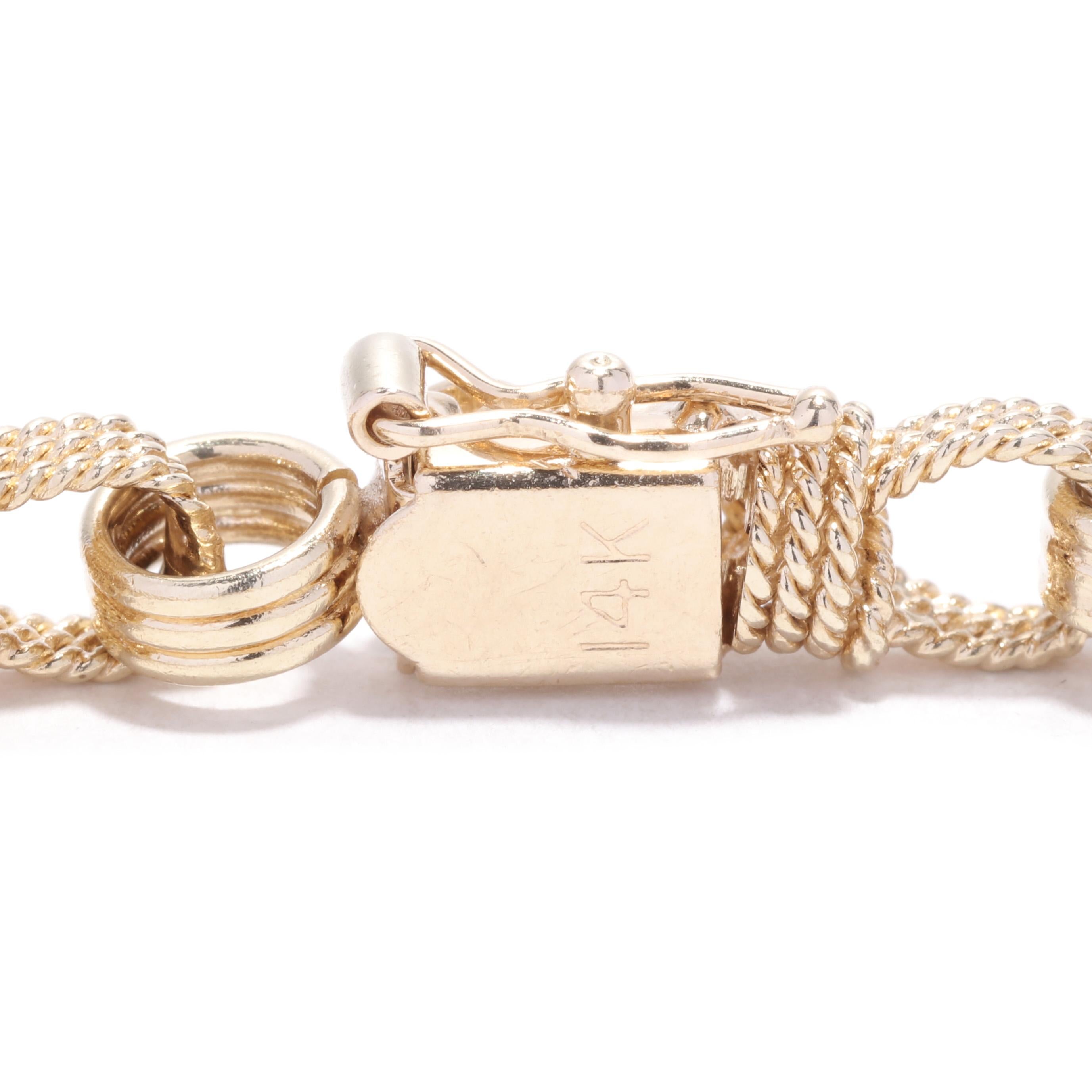 Rope Knot Link Bracelet, 14K Yellow Gold, Figure Eight Link For Sale at ...