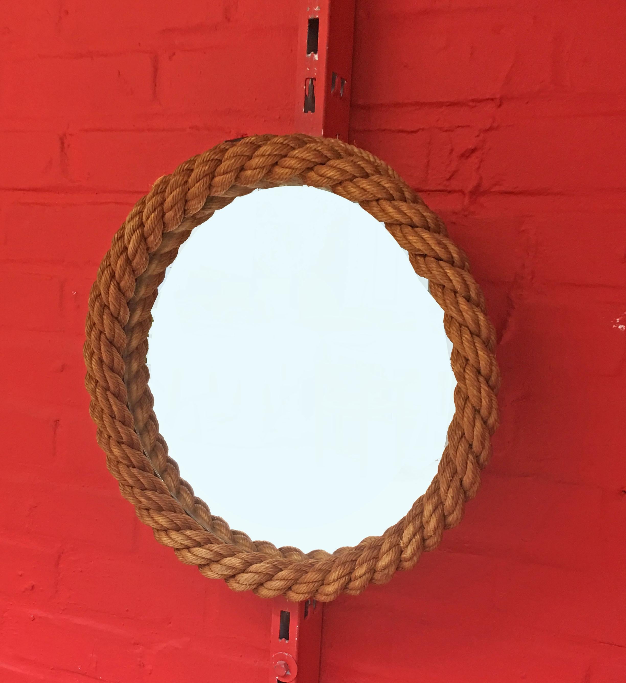 Rope Mirror Audoux Minet, circa 1960 at 1stDibs