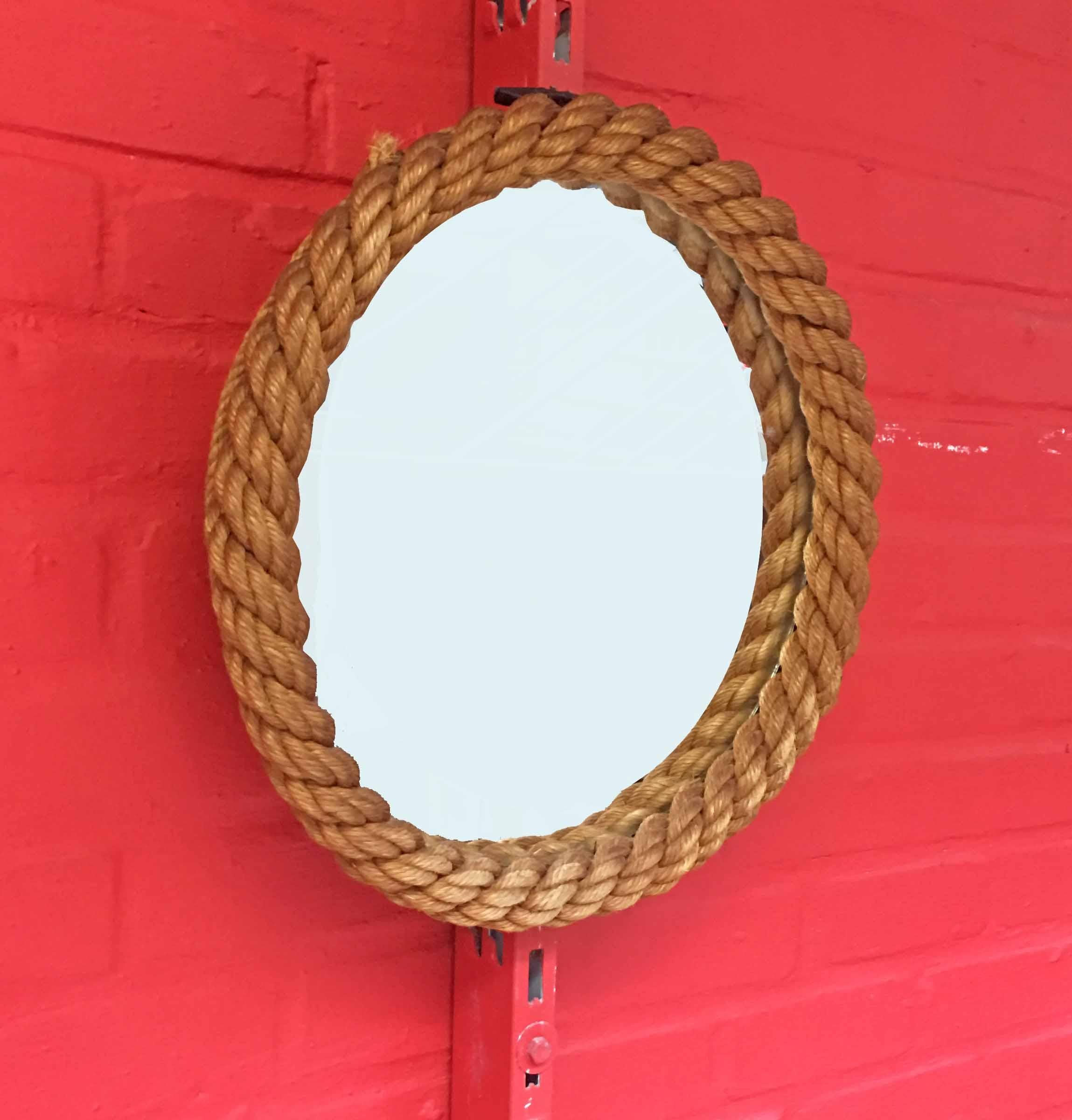Rope Mirror Audoux Minet, circa 1960 at 1stDibs