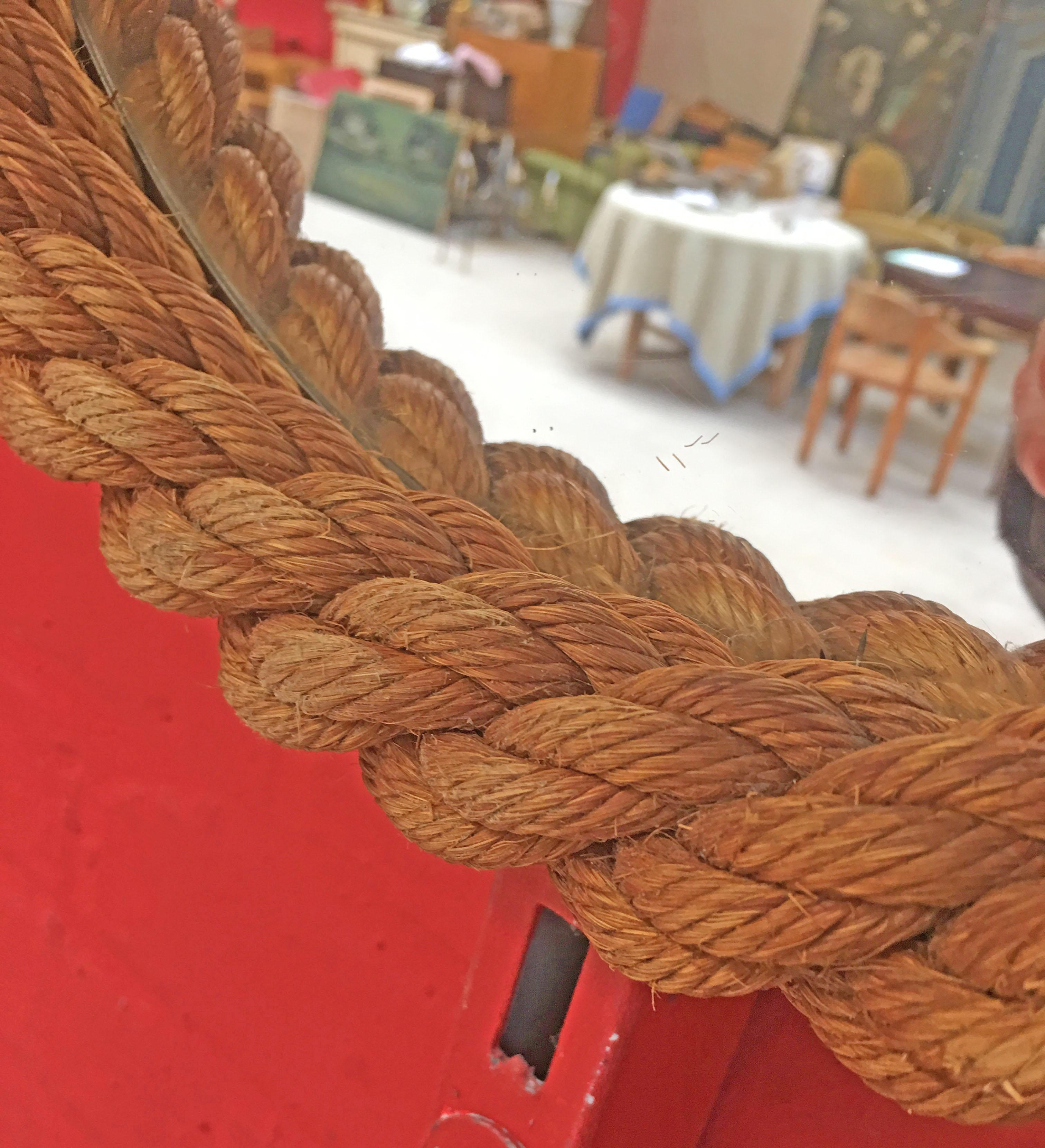 Rope Mirror Audoux Minet, circa 1960 at 1stDibs