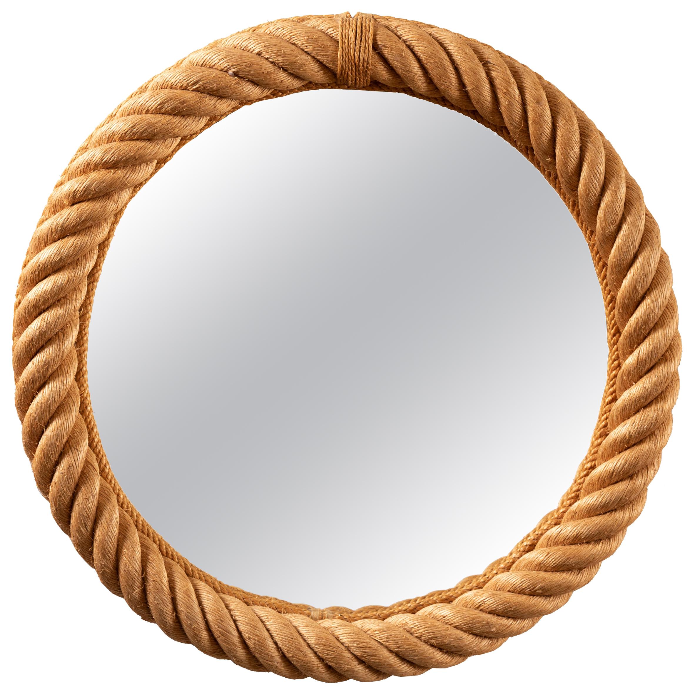 Braided Rope Frame Mirror by Audoux et Minet at 1stDibs