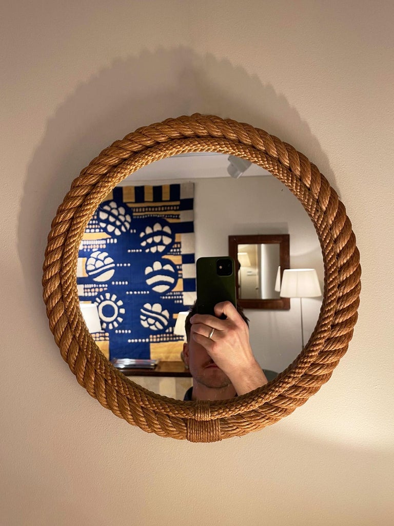 Rope Round Mirror by Audoux-Minet at 1stDibs
