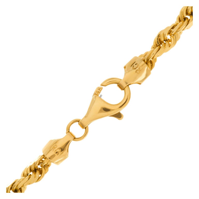 Rope Style Chain Necklace in 14k Yellow Gold with a Lobster Clasp at ...
