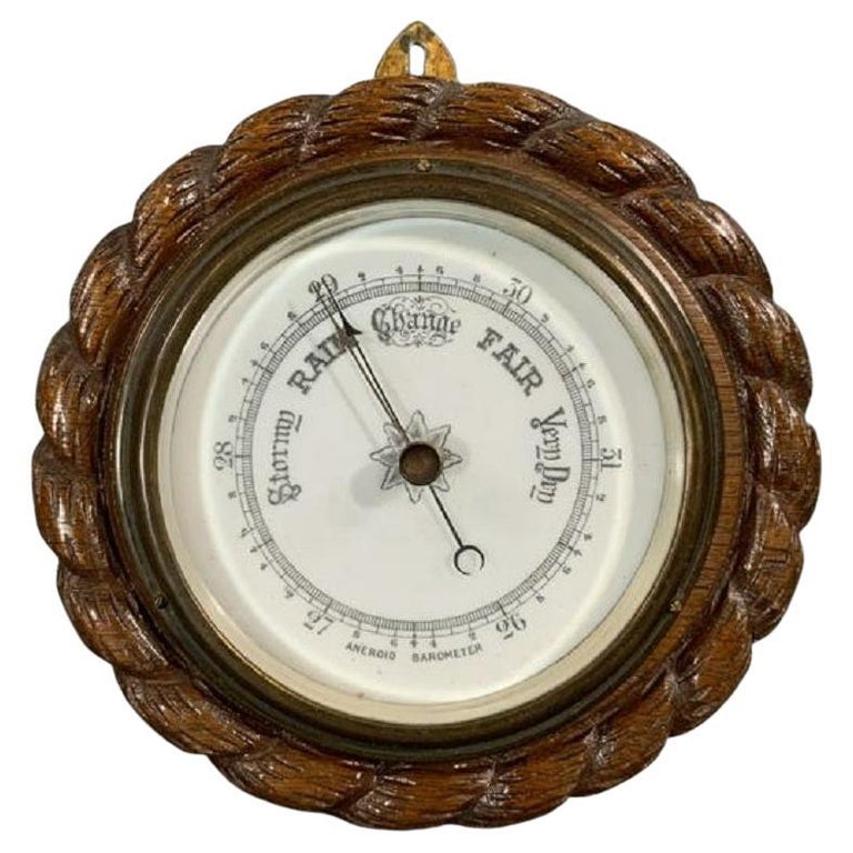 Rope Twist Barometer with Porcelain Face at 1stDibs