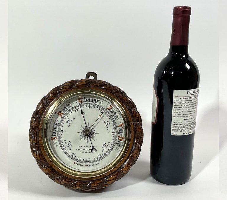 Rope Twist Carved Oak Nautical Barometer For Sale at 1stDibs
