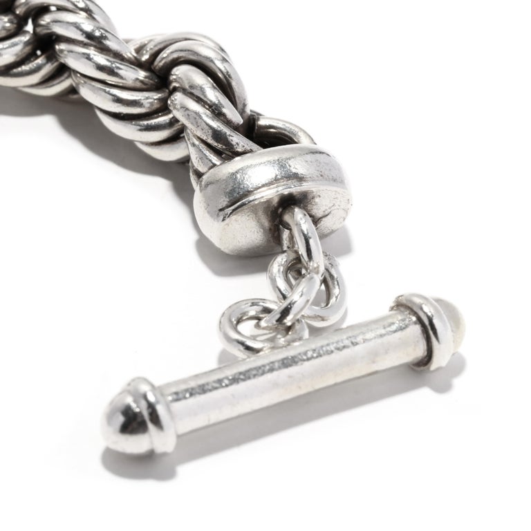 Rope Twist Toggle Bracelet, Sterling Silver, Chain Bracelet For Sale at ...