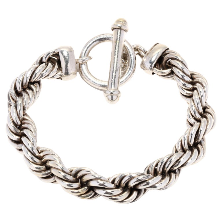 Rope Twist Toggle Bracelet, Sterling Silver, Chain Bracelet For Sale at ...