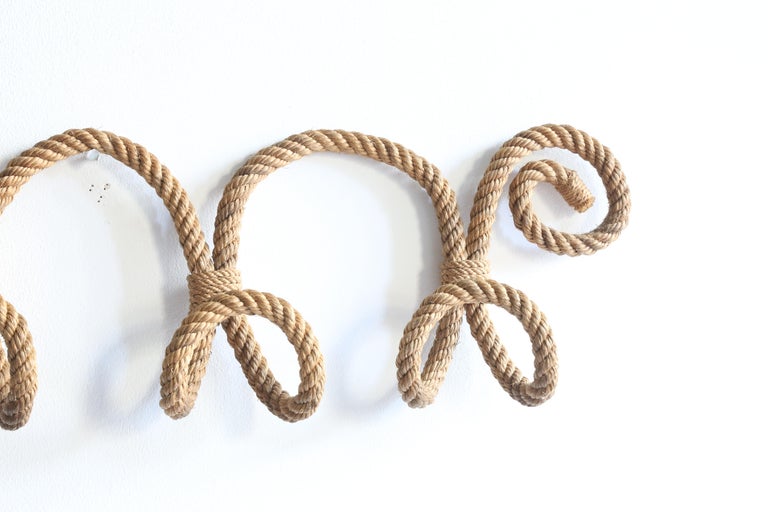 Rope Wall Hook by Audoux Minet For Sale at 1stDibs