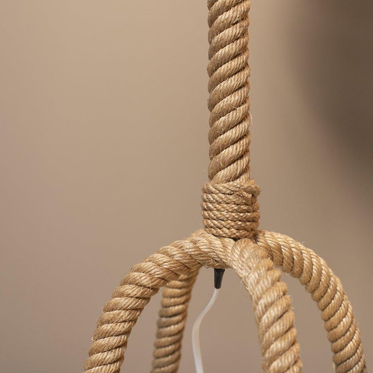 Rope and White Shade Floor Lamp For Sale at 1stDibs | rope floor lamp ...