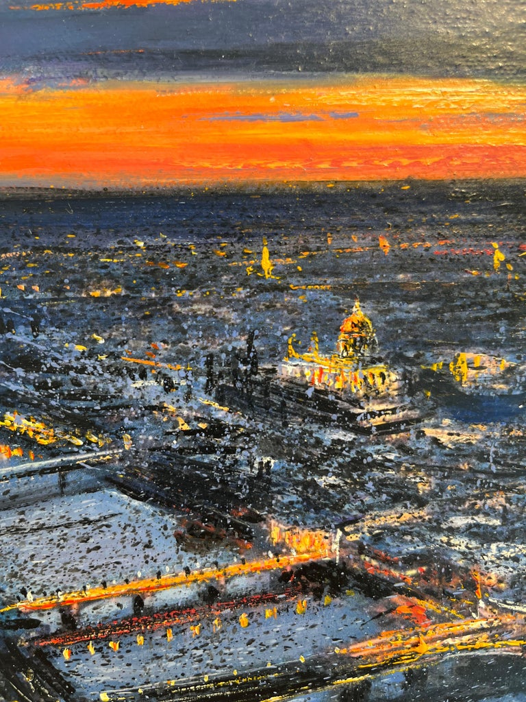 Rory J. Browne - Red Sky, St Pauls - cityscape night impressionist ...